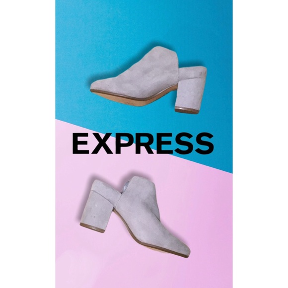 Express | Shoes | Express Peep Toe Faux Suede Open Back Heels 6 | Poshmark
